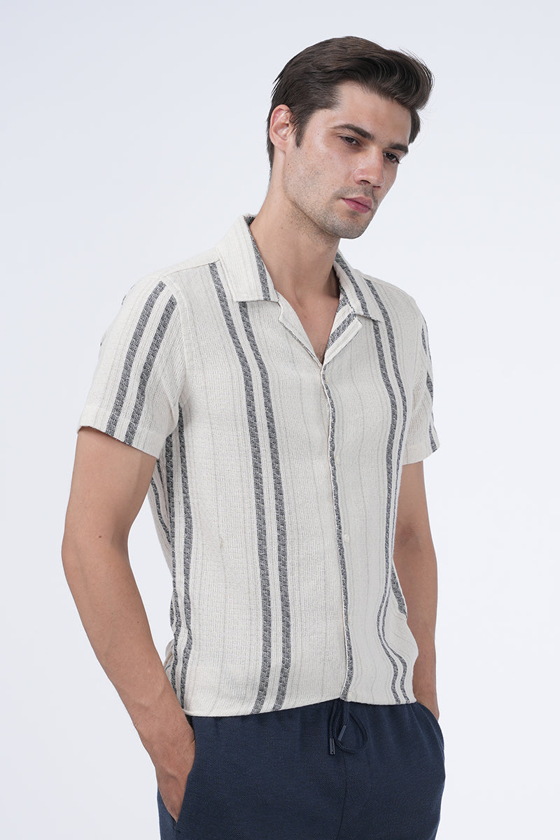 Aries - Textured Striped Shirt - Off White – POE.NET