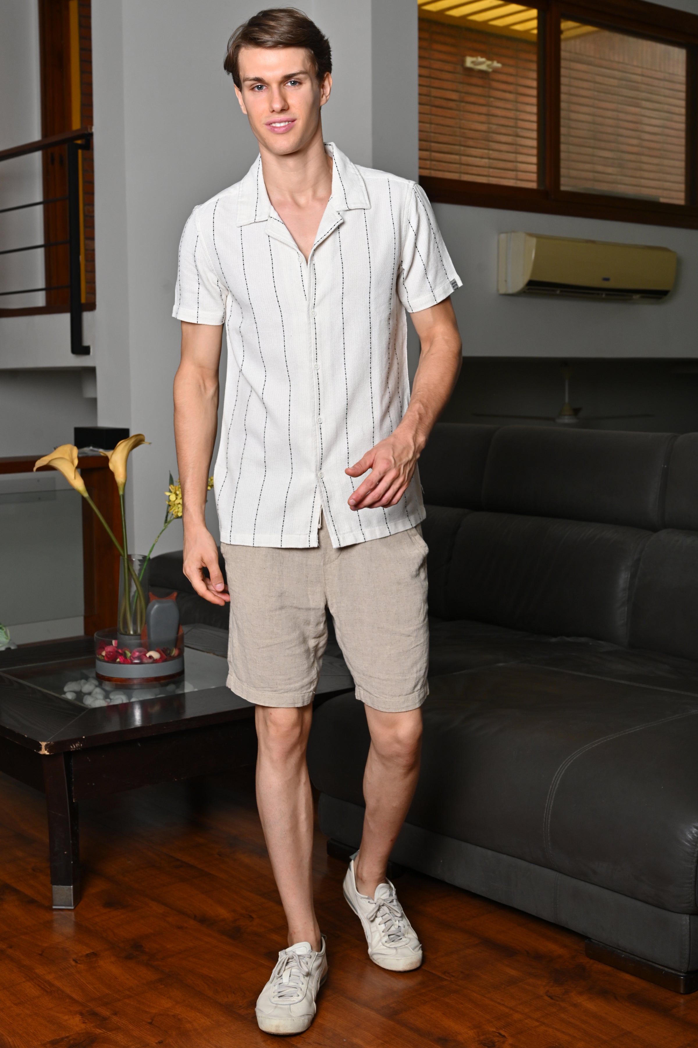 Rose - Structured Striped Shirt - Off White – POE.NET