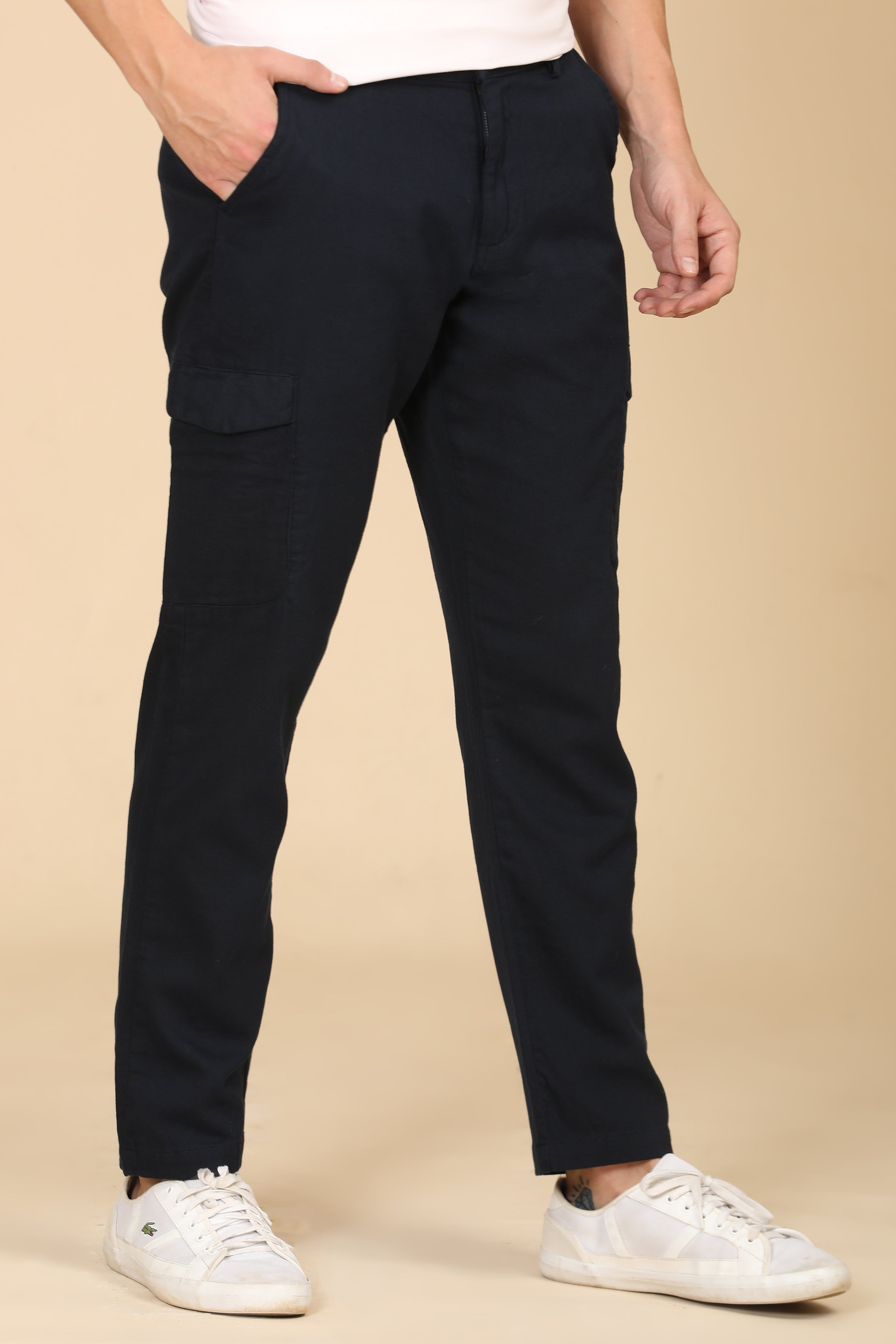 Aubrie - Double Layered Cargo Trouser - Navy – POE.NET