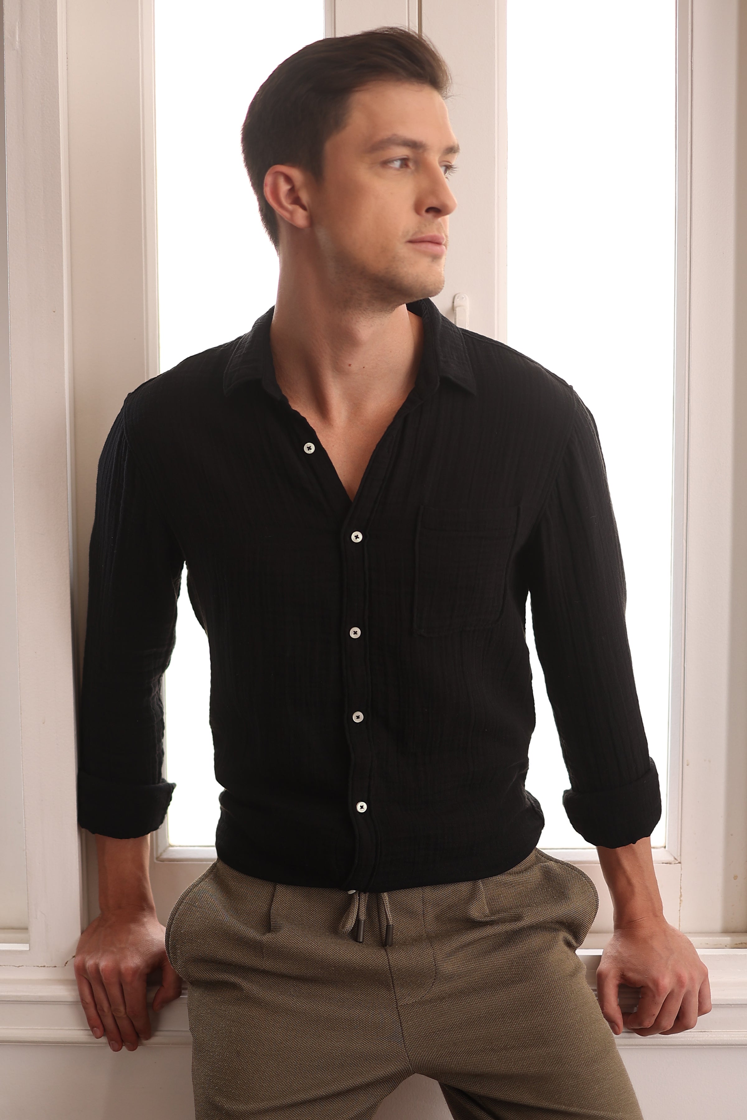 Ward - Double Layered Shirt - Black – POE.NET