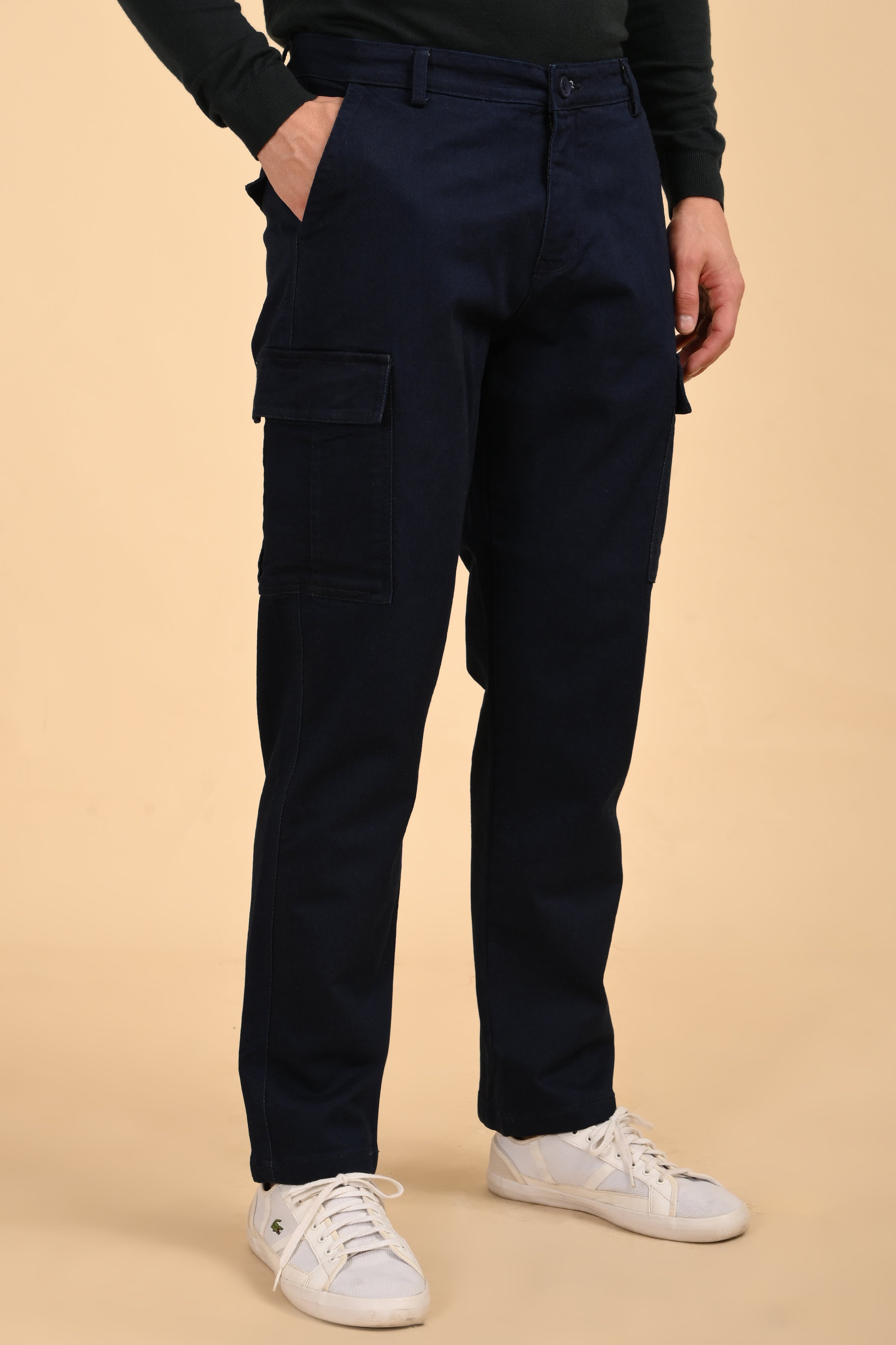 Vincy - Denim Cargo Trousers - Blue – POE.NET