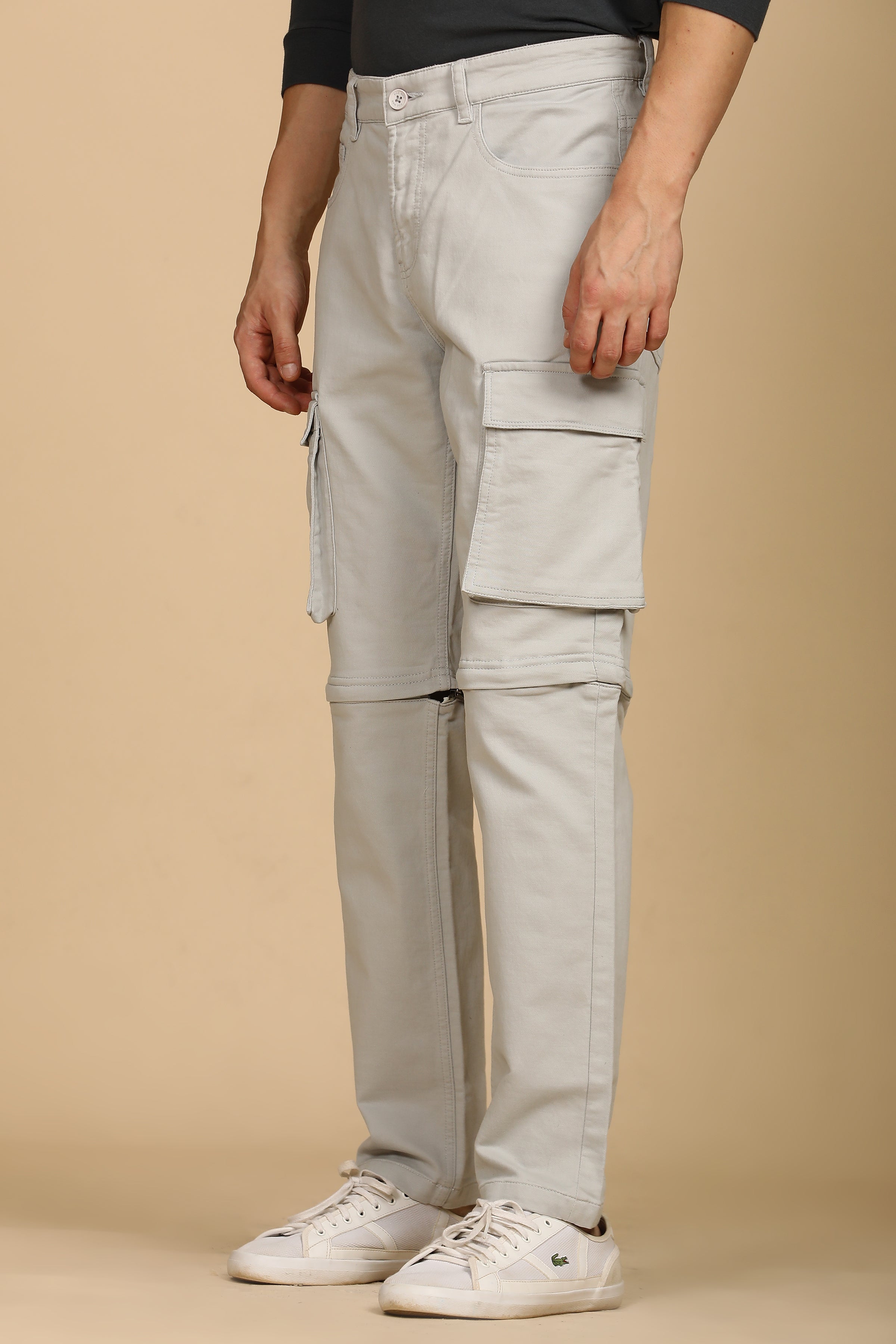 Monte - Zip-Off Cargo Trouser - Silver – POE.NET